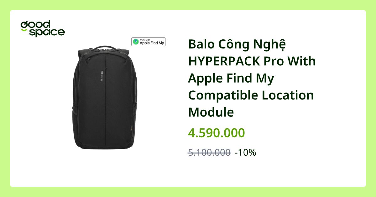Balo Công Nghệ HYPERPACK Pro With Apple Find My Compatible Location Module chính hãng | 12/2025 ...
