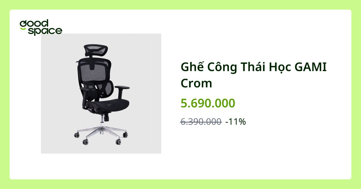 Ghế Công Thái Học GAMI Crom chính hãng | 05/2026 - Goodspace.art