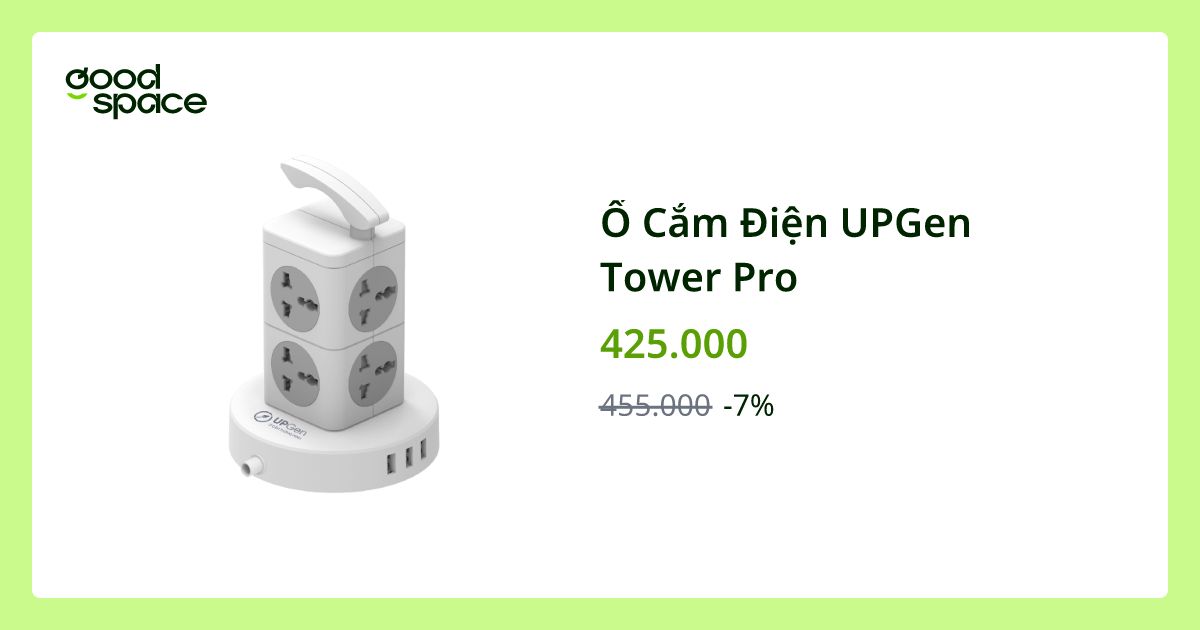 Ổ Cắm Điện UPGen Tower Pro chính hãng | 09/2025 - Goodspace.art